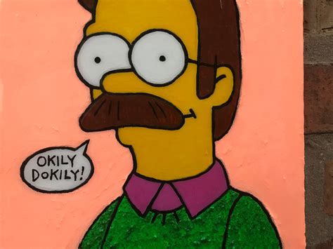 Ned Flanders Okily Dokily Pop Art The Simpsons Etsy