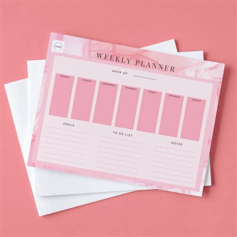 Pink Weekly Planner Page Etsy