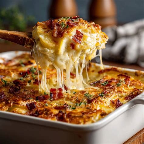Cheesy Bacon Scalloped Potatoes Gooey Perfection