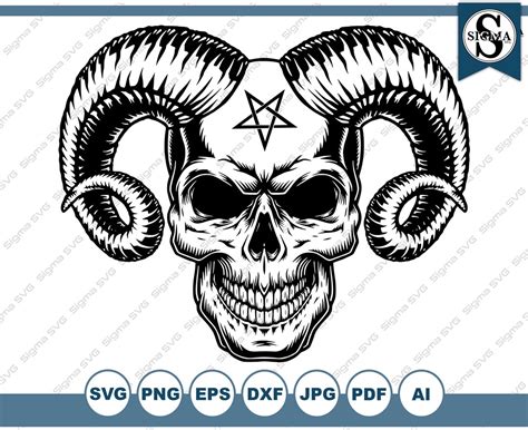 Evil Demon Skull Svg Evil Svg Evil Demon Clipart Cut File Digital