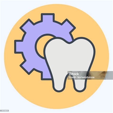 아이콘 치과 서비스 치과 Symbolcolor 메이트 스타일과 관련이 있습니다 심플한 디자인 편집 가능 간단한 일러스트레이션 간호사에 대한 스톡 벡터 아트 및 기타 이미지
