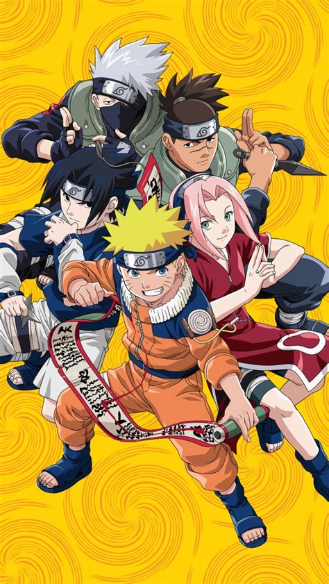 Naruto Team 7 Wallpaper 4k Yellow Background Kakashi Hatake