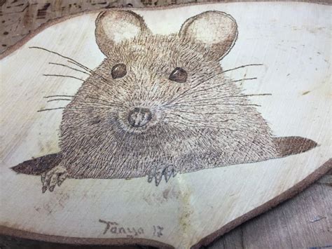 Pyrography Art Mouse Wood Burning