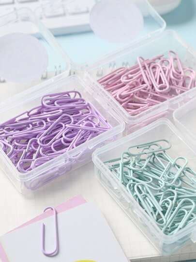 20pcs50pcs Macaron Color Boxed Paper Clips Portable Card Decoration Document Data Storage Paper