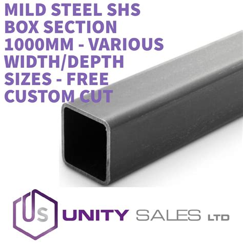 Mild Steel Shs Box Section 1000mm Various Width Depth Sizes Free Custom Cut Etsy