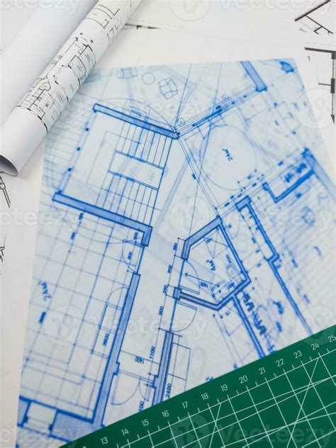 Architectural Background Floor Plan Drawing Technical Plan Blue