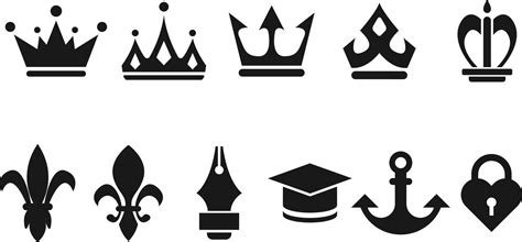 Crown And Fleur De Lis Silhouette Set 16970145 Vector Art At Vecteezy