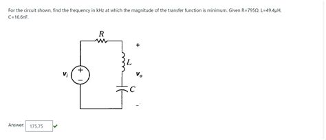 Solved For The Circuit Shown Find The Frequency In KHz At Chegg