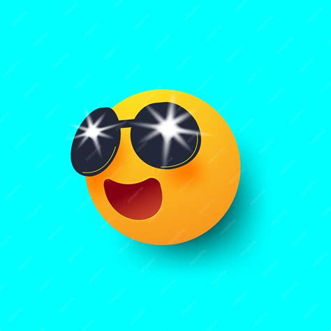 Premium Vector Smiling Face With Sunglasses