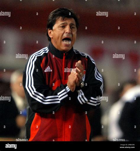 River Plates Coach Daniel Passarella Reacts During Their Argentinas