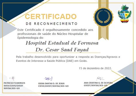 Núcleos De Epidemiologia Do Hetrin Hef E Hcn Recebem Certificado De