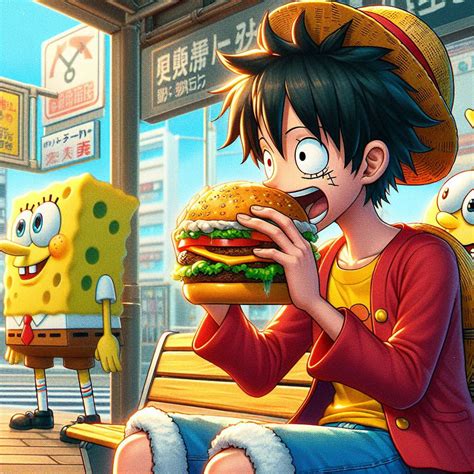 Luffy Eat Krubby Patty By Kendaraanmania On Deviantart