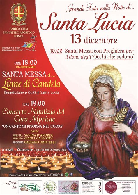 Fondi Grande Festa Nella Notte Di Santa Lucia Alla Parrocchia San