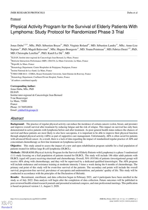 Pdf Physical Activity Program For The Survival Of Elderly Patients