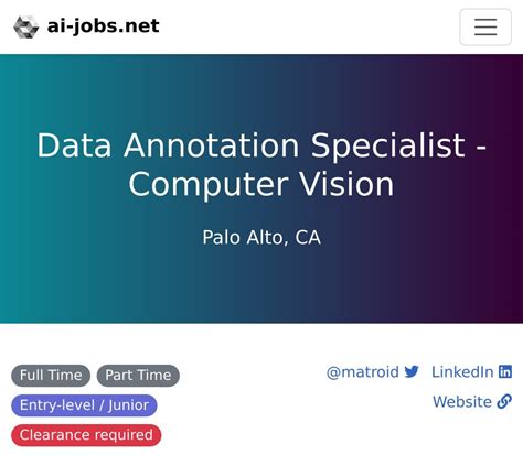 Hiring Data Annotation Specialist Computer Vision In Palo Alto Ca Raimljobs