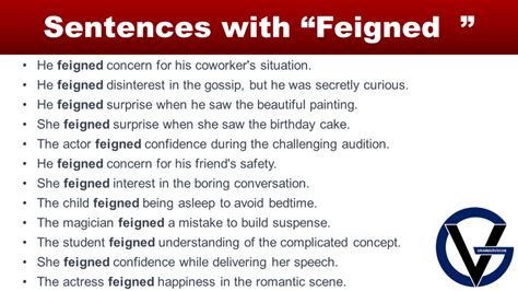 Use Feigned In A Sentence Grammarvocab