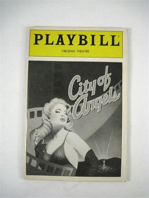 City Of Angels Playbill 1990 Virginia Theatre James Naughton Gregg