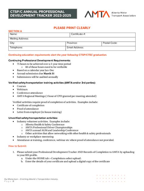 Fillable Online Professional Development Tracking Chart Fax Email Print