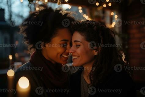Ai Generated Lgbt Lesbian Couple Love Moments Happiness Lgbt