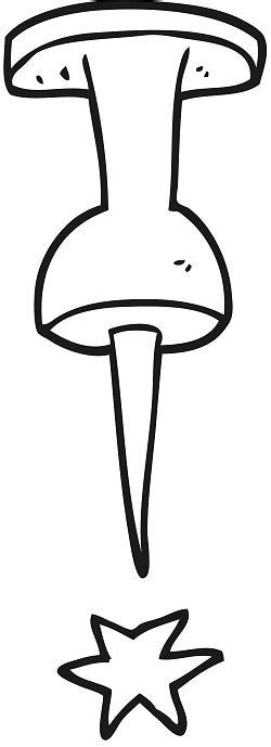 Dessin À Main Levée Noir Et Blanc Dessin Animé Bureau Tack Vecteurs