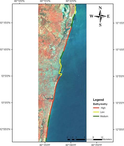 Risk Zones Of Chennai Coastline Bathymetry Taken From 34 With