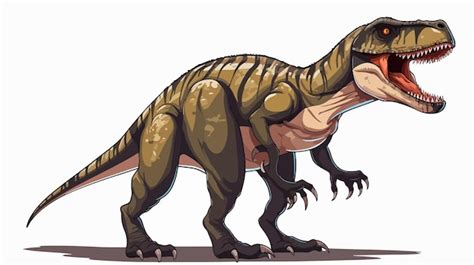 Cute Allosaurus Cartoon Vector Illustration Isolated White Background