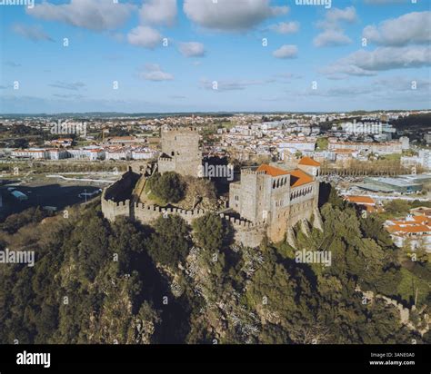 Aerial View Of Castelo De Leiria With Medieval Architecture And Scenic