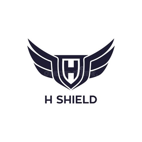 Shield H With Wing Logo Design Stock Vector Illustration Of Security