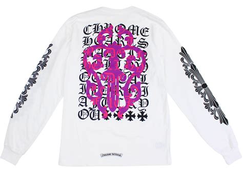 Chrome Hearts Eye Chart Dagger Longsleeve T Shirt Whitepink Mens Us