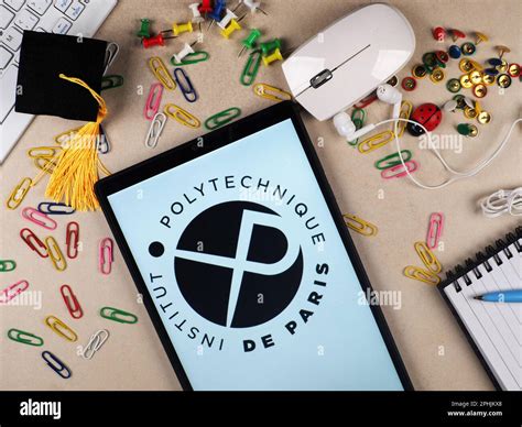 In This Photo Illustration Institut Polytechnique De Paris Logo Seen Displayed On A Tablet