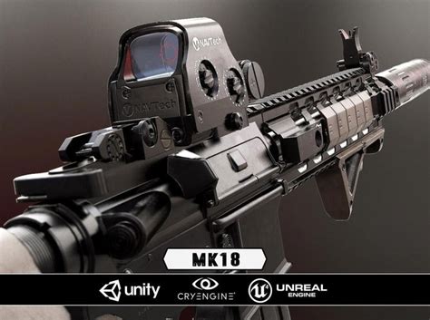 3d Model Mk18 Model And Textures Vr Ar Low Poly Cgtrader