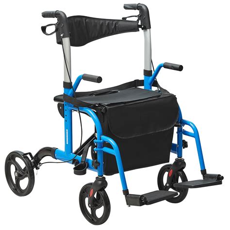 Vevor 2 In 1 Rollator Walker And Transport Chair For Seniors Folding