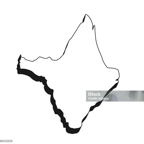 Carte De Lamapa Avec Contour Noir Et Ombre Sur Fond Blanc Vecteurs