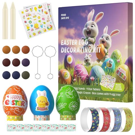Easter Egg Decorating Kit With Food Coloring Dye Tablets