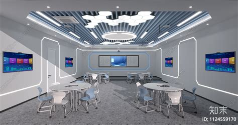 现代智慧教室3d模型下载【id1124559170】知末3d模型网