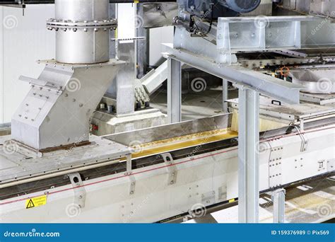 A Food Processing Plant Conveyor Belt Stock Image Image Of High