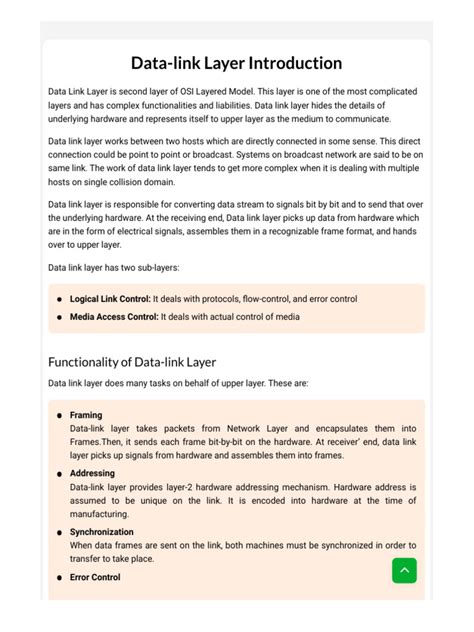 Data Link Layer Overview And Functions Pdf Networking Standards