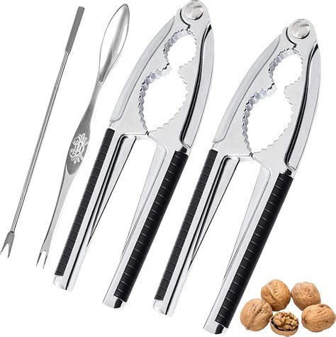 2 Pieces Nut Crackers Heavy Duty Walnut Cracker With 2 Pcs