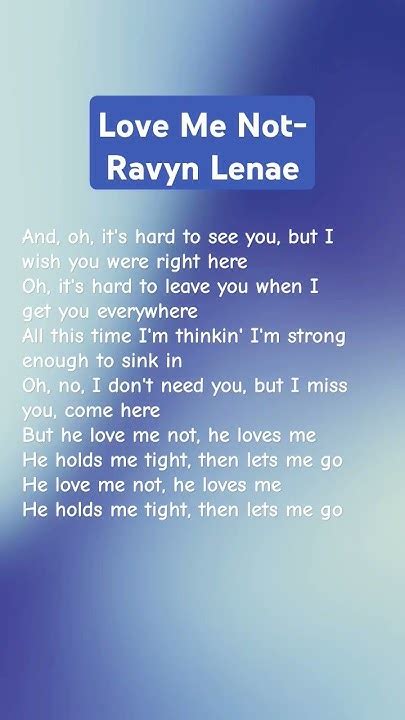 Love Me Not Ravyn Lenae Music Song Lyrics Spotify Love