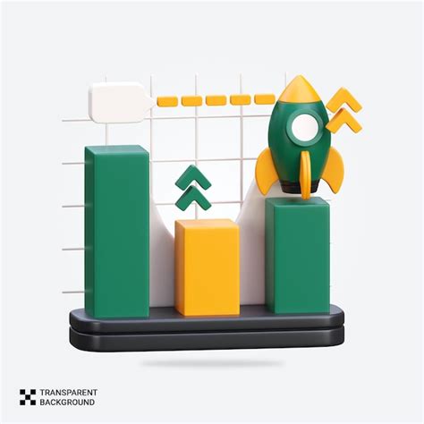Premium Psd Psd 3d Growth Graph Icon