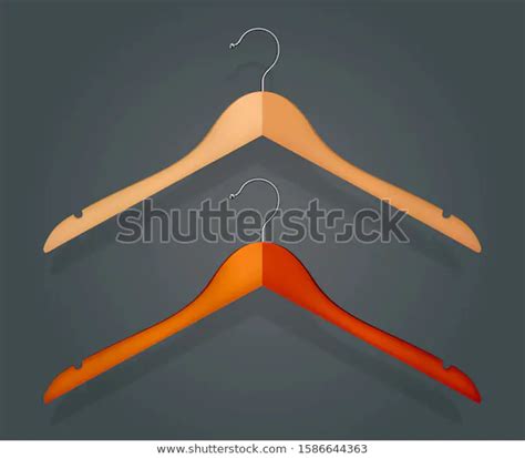 Стоковая векторная графика Graphic Realistic Wooden Coat Hanger Metal