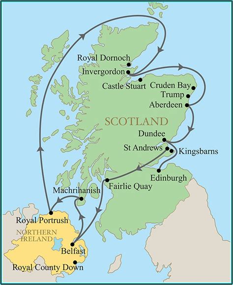 Map Of Top Scottish Golf Courses Map Resume Examples Wk9ypwv23d