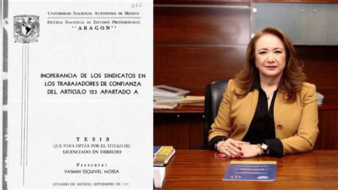 Concluyen Que La Tesis De Yasmín Esquivel Es Un Plagio Posibles