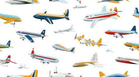 Premium Photo Vintage Aviation Planes Pattern With A White Background