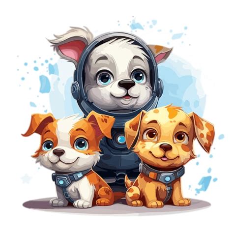 Premium Vector Space Pets Vector On White Background
