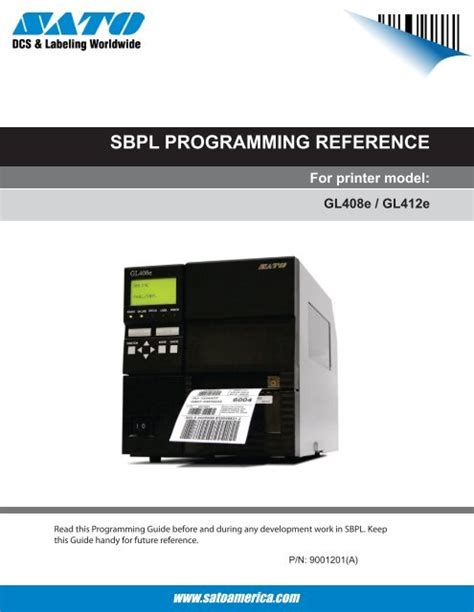 Sbpl Programming Reference Sato America