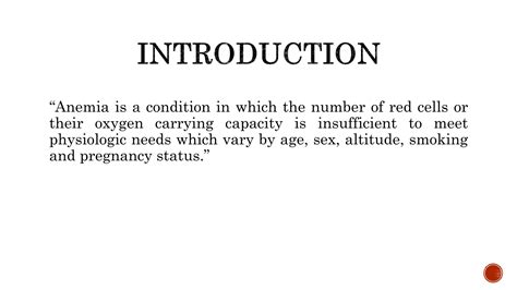 Introduction To Anaemia Classification Of Anaemia Pptx
