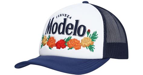 Lids Modelo Beer Floral Foam Trucker Adjustable Hat In Blue For Men Lyst