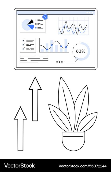 Business Dashboard With Analytics Upward Progress Vector Image