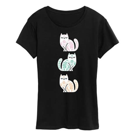 Instant Message Scandinavian Cats Womens Short Sleeve Graphic T